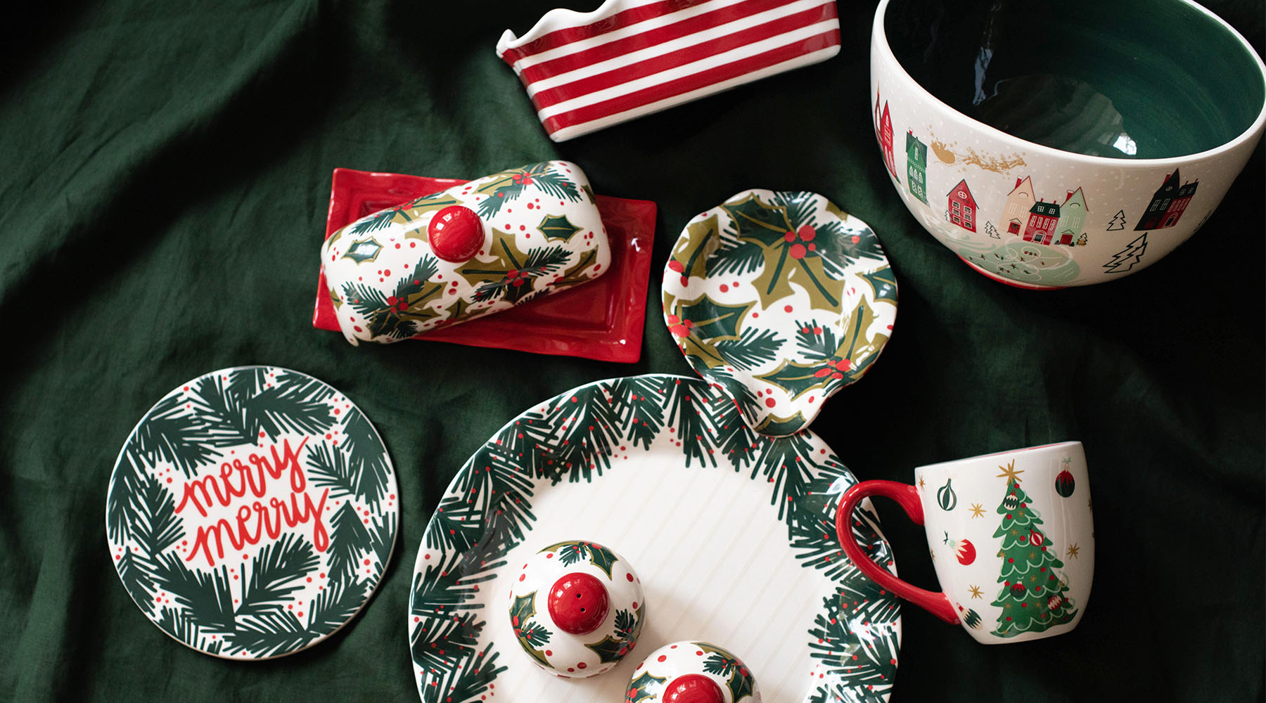 christmas dinner tableware