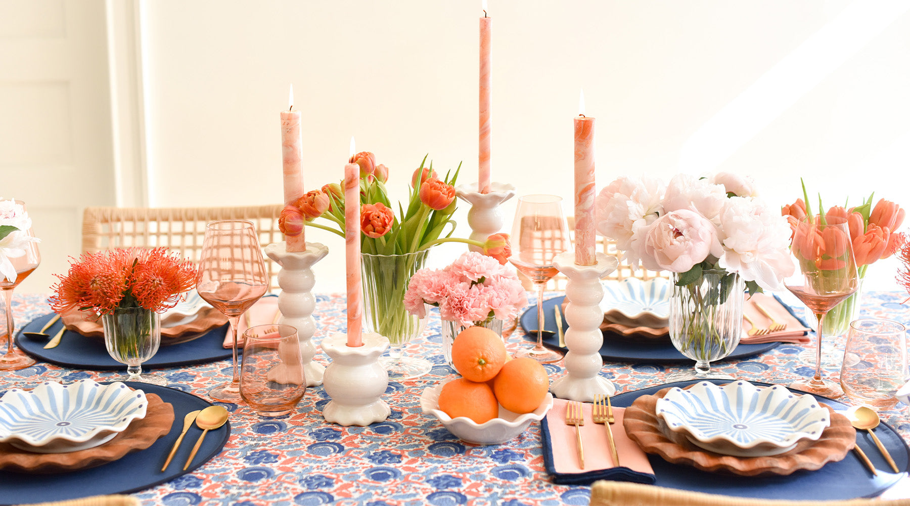 orange table settings