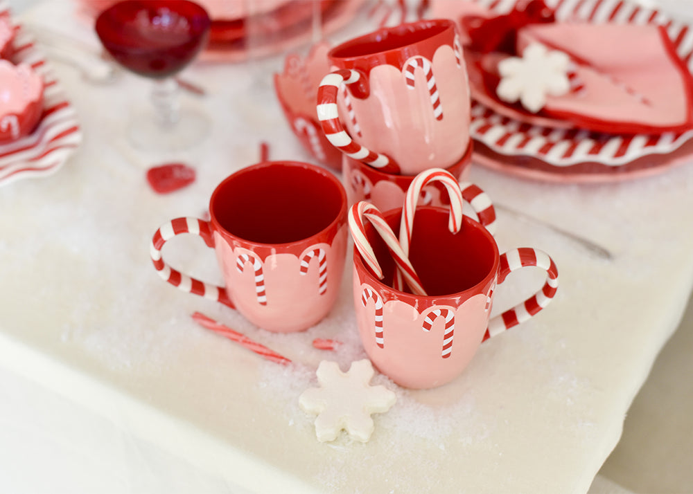 Provence Candy Cane Mug Set | Holiday Mugs | Coton Colors