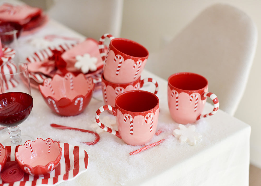 Provence Candy Cane Mug Set | Holiday Mugs | Coton Colors