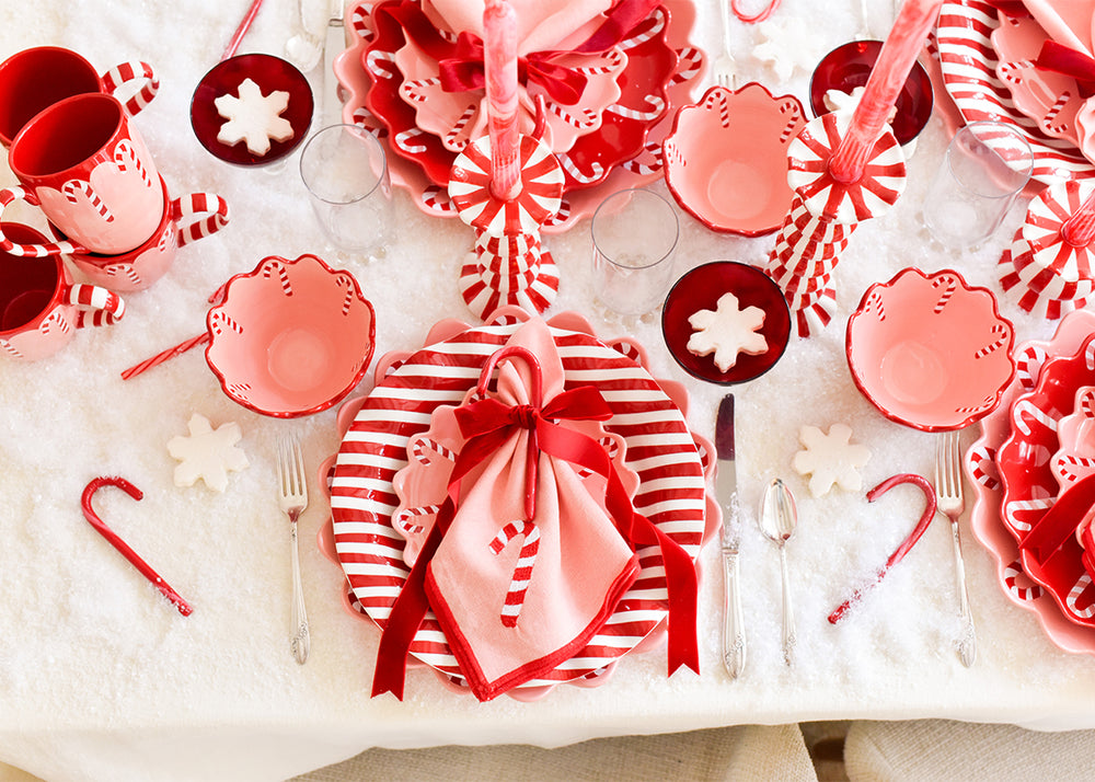 Provence Candy Cane Cloth Napkins Set | Coton Colors