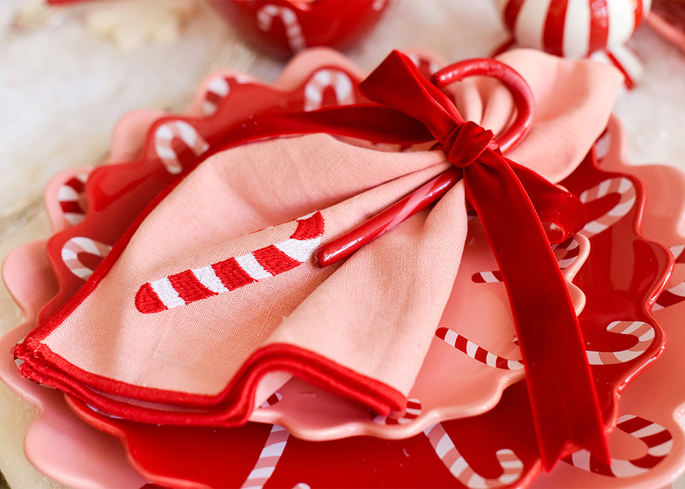 Provence Candy Cane Cloth Napkins Set | Coton Colors