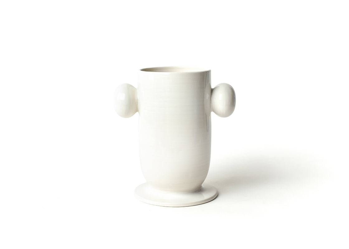 Signature White Large Vase with Knob Handles | Coton Colors