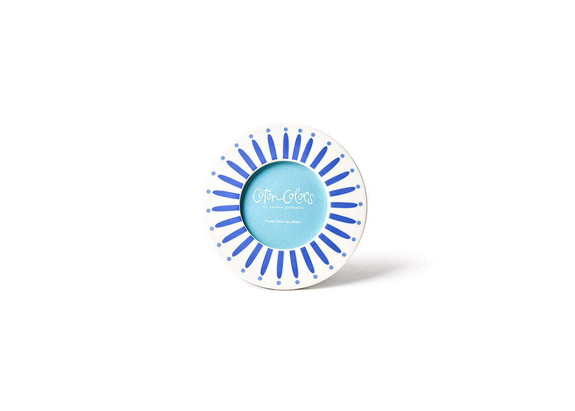 Iris Blue Burst Round Picture Frame | Coton Colors